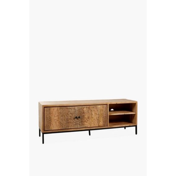 STARBURST PLASMA UNIT Hand-Carved Solid Wood TV Stand | Leroy Merlin ...