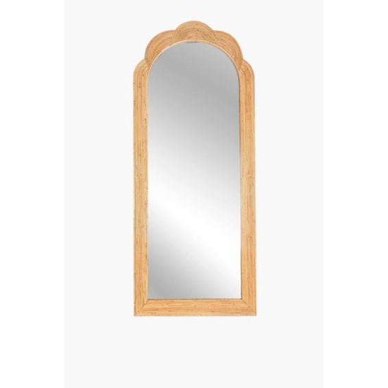Scallop Standing Mirror – 70x170cm Full-Length Rattan Frame Mirror ...