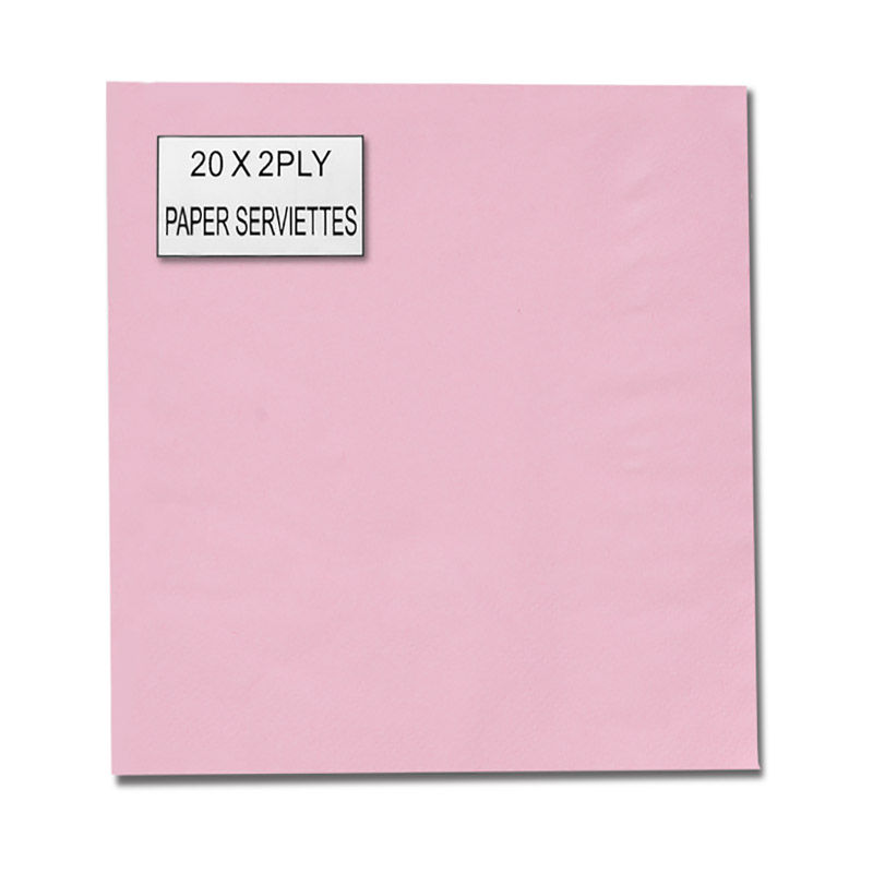 Serviettes - Napkins - Pink - 2 Ply - 33cm - 20 Pack - 10 Pack | LEROY ...