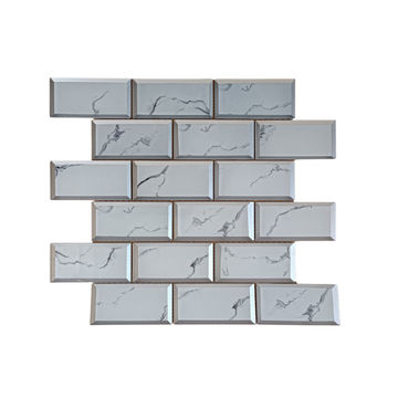 Mosaic Glass - Metro White Marble - 300x300 (per sheet) | LEROY MERLIN ...