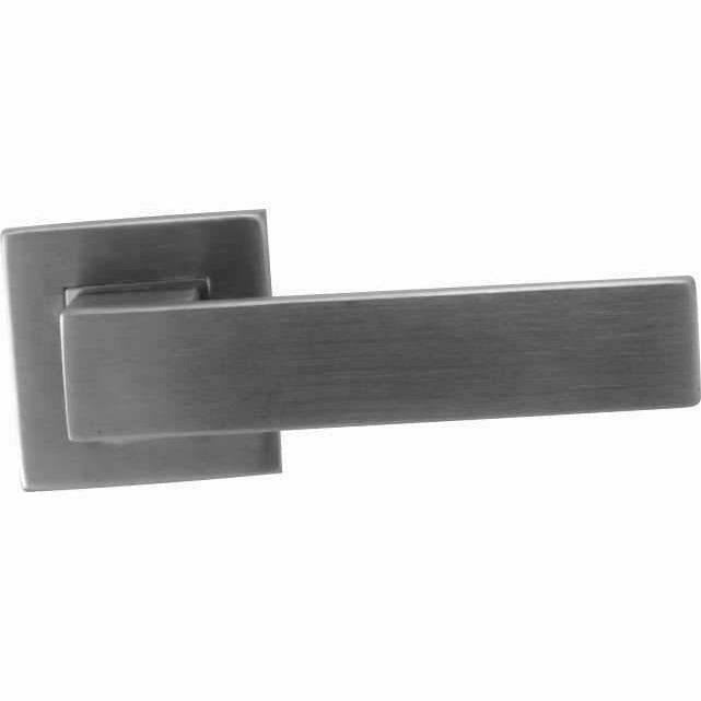 Square stainless steel lever handle on rose | LEROY MERLIN South Africa