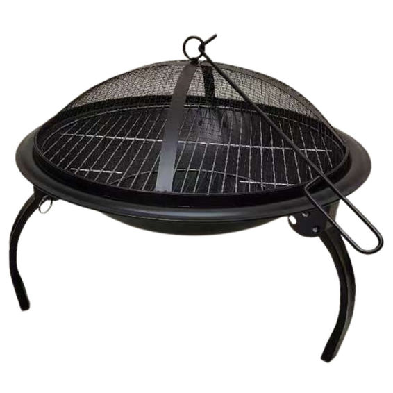 Lifespace Folding Portable Fire Pit Bowl with Braai Grid & Dome | LEROY ...