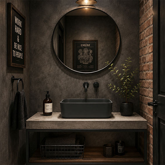 Modicum (Small) Midnight Quartz Counter Top Basin