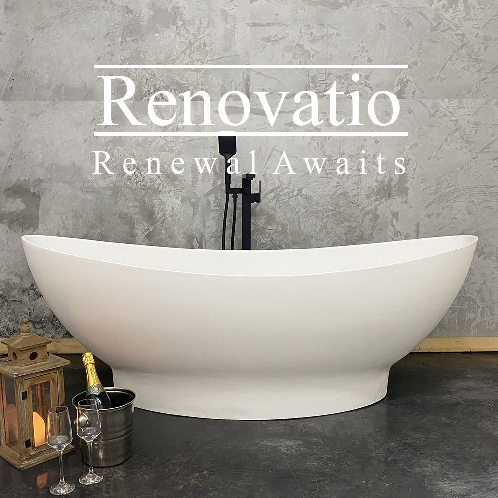 Renovatio Polished White Freestanding Bath + Basin | LEROY MERLIN South ...