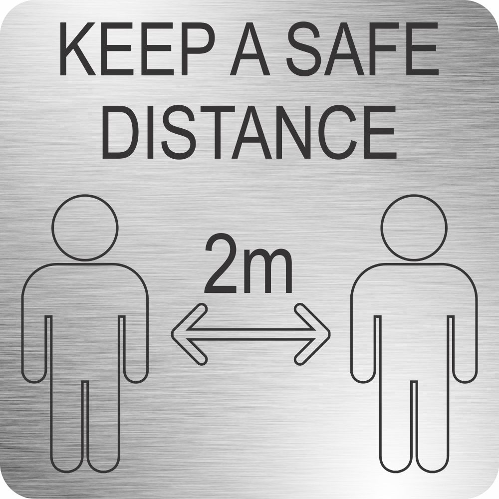Safe Distance Sign (210 x 210mm - Brushed ACP) | Leroy Merlin South Africa