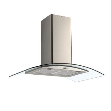 Falco 90Cm Curved Glass S/Steel Chimney Extractor FAL-90-38SG | LEROY ...