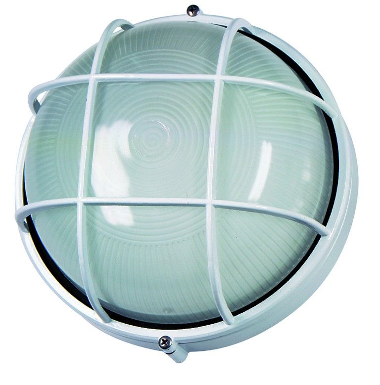 White Die Cast Bulkhead + Guard E27 100W IP44 | Leroy Merlin South Africa