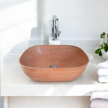 Aquadite Bespoke Terracotta Concrete Basin/Sink 50x40x15.5cm | Leroy ...