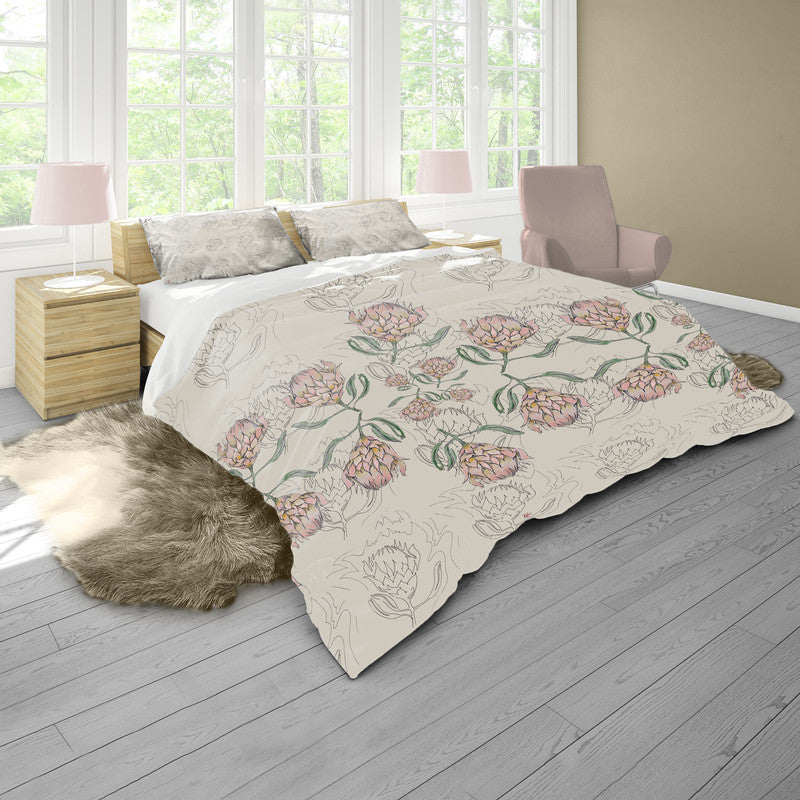 Protea Pattern on Sand by Fifo Duvet Cover Set Queen | LEROY MERLIN ...