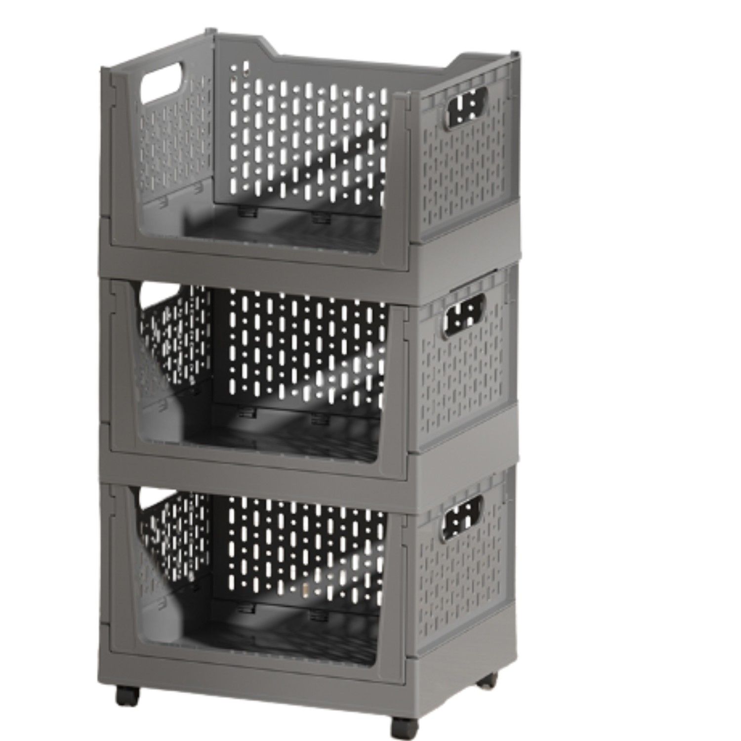 Set of 3 Collapsible Storage Boxes on Wheels | Leroy Merlin South Africa