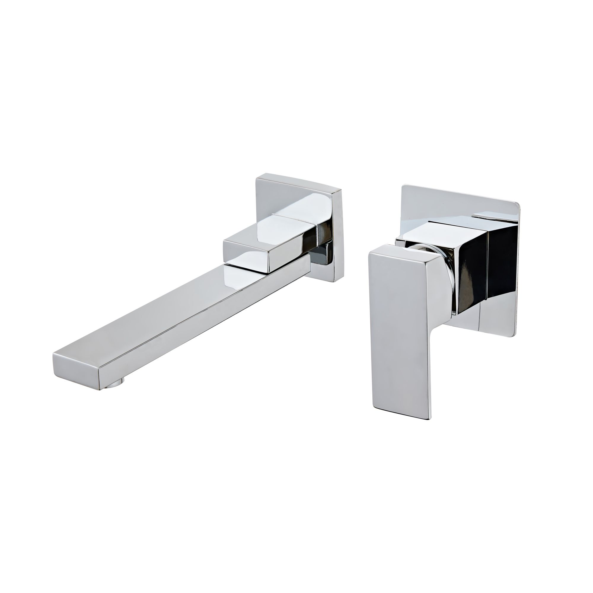 Wall Type Basin or Bath Mixer Tap Square Shape AZ2155 Chrome | Leroy ...