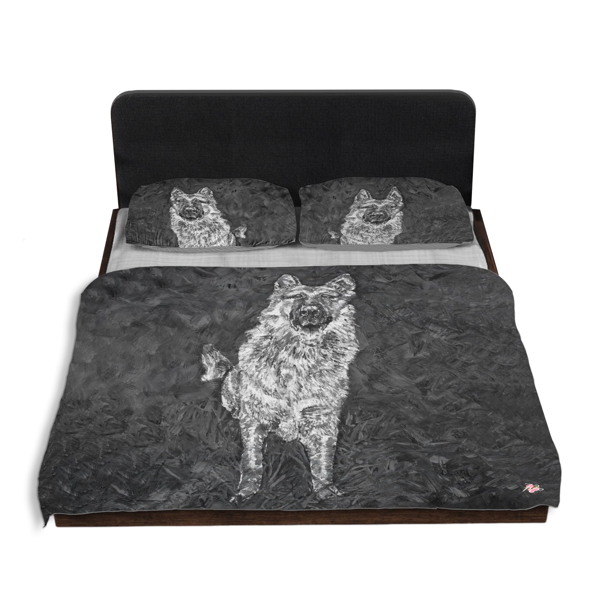 Black and White German Shepherd Duvet Cover Set by Russel for Fifo King ...