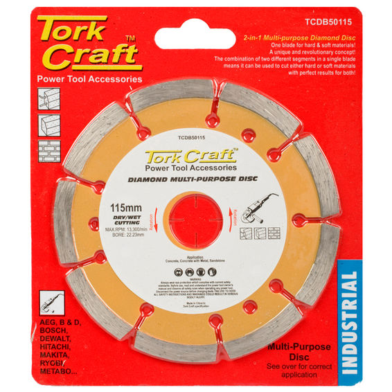 Tork Craft - Diamond Blade Multi Purp. 115mm Hard & Soft Mat. - 8 Pack ...