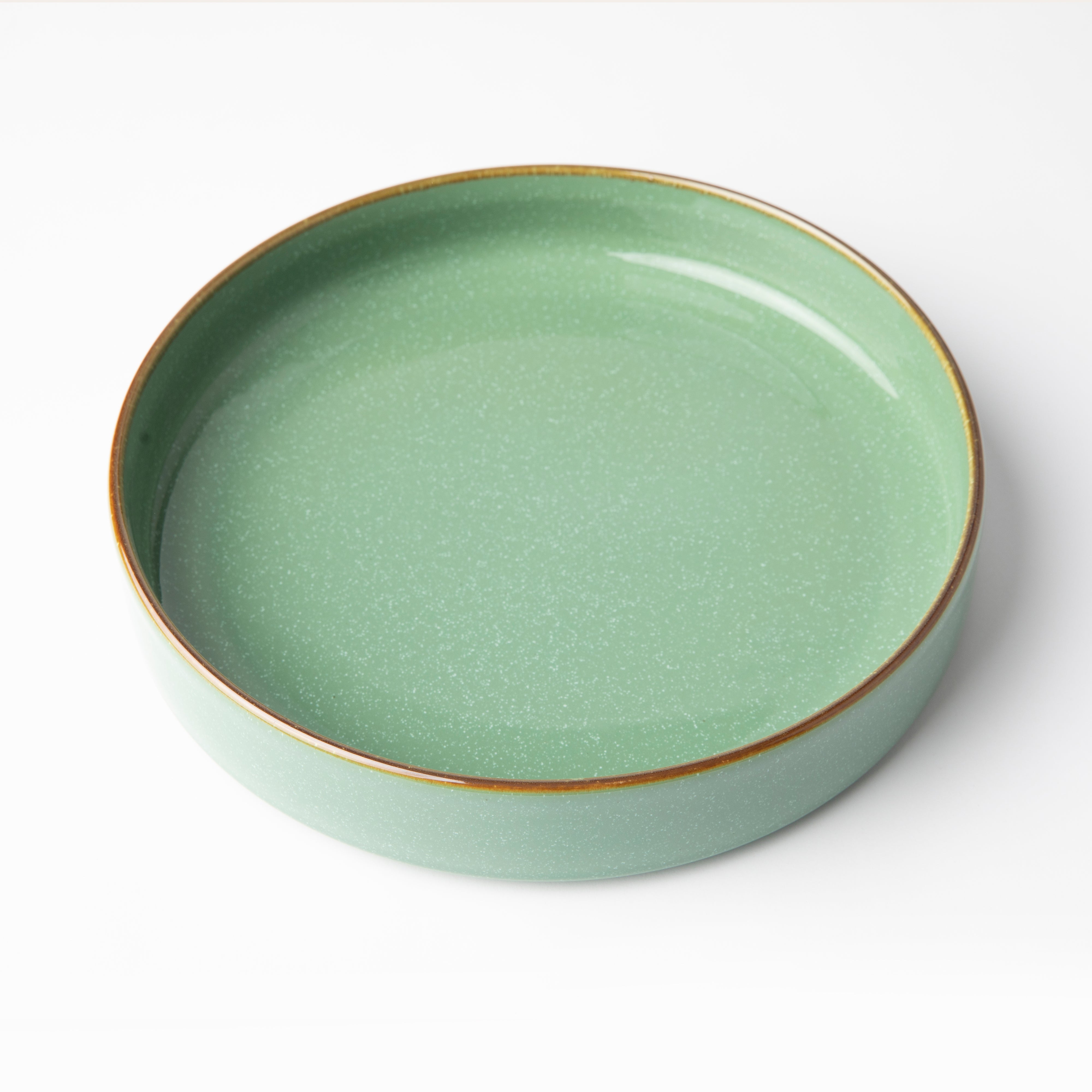 OMADA Flat Stackable Green Pasta Bowl Set of 4