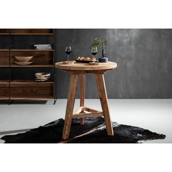 Rival Bar Table Solid Reclaimed Pine Rustic Bar Table | Leroy Merlin ...