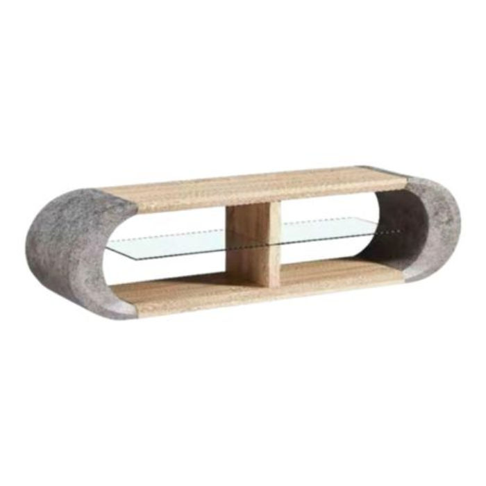 Oval Shape Tv Stand - Cream And Grey | LEROY MERLIN South Africa
