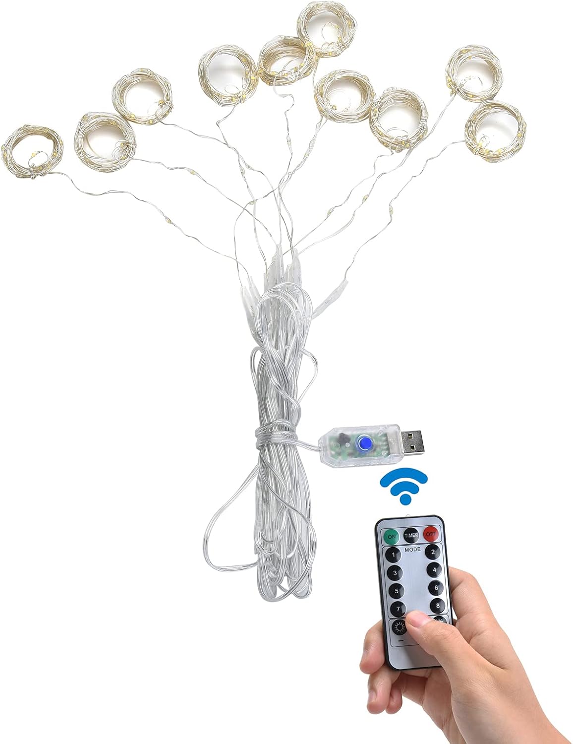3x2M Warm White Copper Wire Fairy Curtain Light With Remote Control ...