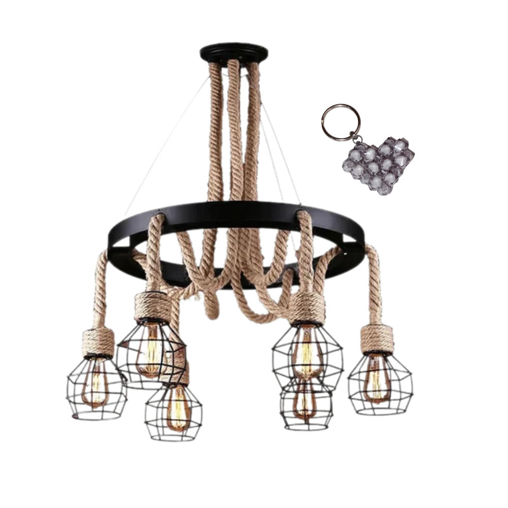 6 Vintage Ceiling Rope Hanging Pendant Light Without Bulb | LEROY ...