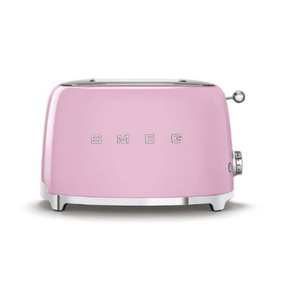 Smeg 2-Slice Toaster – Pink Retro Style Stainless Steel TSF01 | Leroy ...
