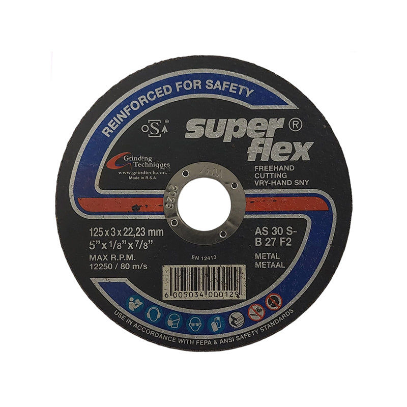 SUPERFLEX Abrasive Disc Cutting Steel 125mm x 3mm x 22.2mm | LEROY ...