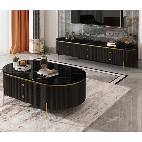 Madiega TV Stand & Coffee Table-Black | Leroy Merlin South Africa