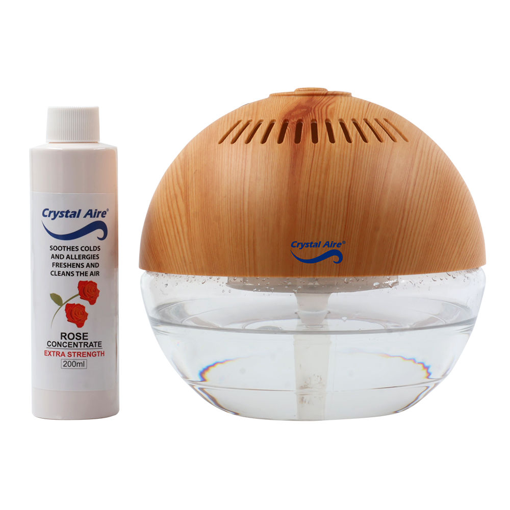 Crystal Aire LED Globe Air Purifier with 200ml Rose Concentrate Bundle ...