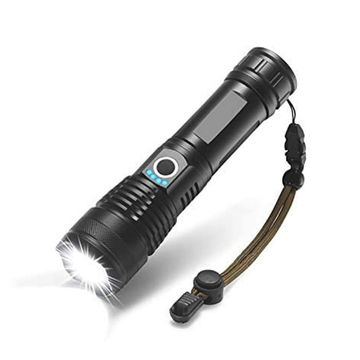 LED Flashlight 90000 lumen Most Powerful Rechargeable Torch - Black ...