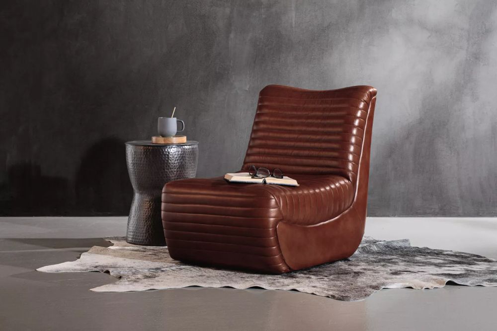 MCCLANE LEATHER CHAIR MOCHA | Leroy Merlin South Africa