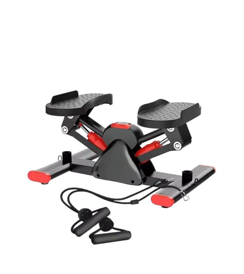 Mini Stepper Exercise Machine with Resistance Bands, LCD Display, Red ...