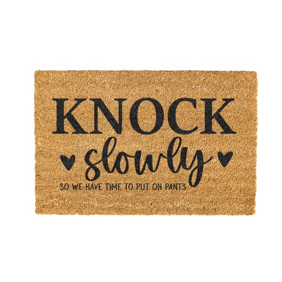 Knock Slowly Coir Doormat Design 700 x 400mm | Leroy Merlin South Africa