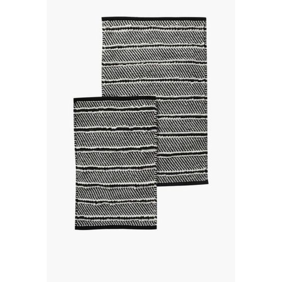2 PIECE MICRO DIAGONAL COTTON BATH MAT SET Highly Absorbent, Soft ...